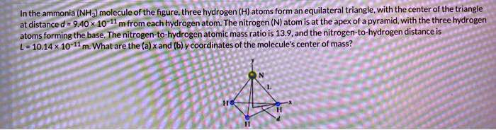 SOLVED: In the ammonia (NH3) molecule of the figure, three hydrogen (H ...