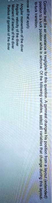 radius of gyration of the diver moment of inertia of the diver angular ...