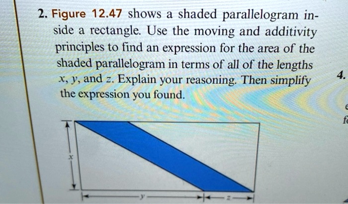 2 figure 1247 shows shaded parallelogram in side a rectangle use the ...
