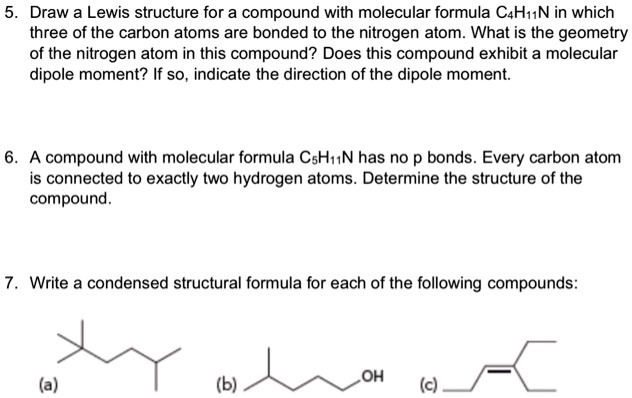 draw a lewis structure for a compound with molecular formula cahn in ...