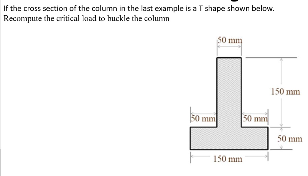 If the cross section of the column in the last example is a T shape ...