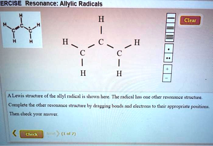 SOLVED: ERCISE Resonance: Allylic Radicals H 1 Clear H C H H H ALewis ...