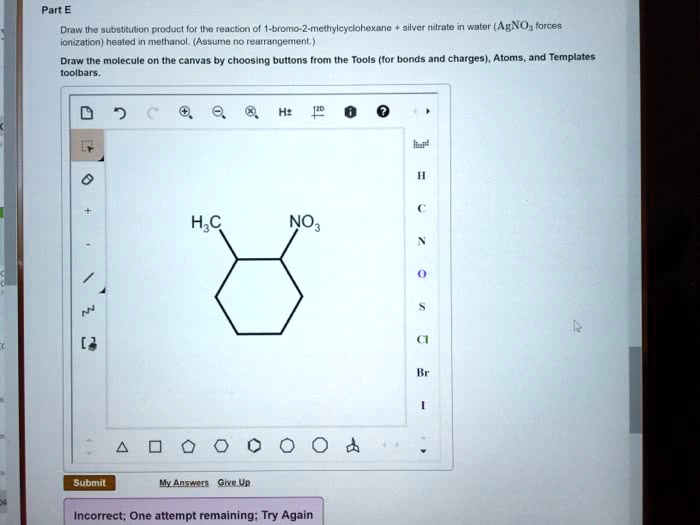 Part E Draw the substitution product for the reaction of 1-bromo-2 ...