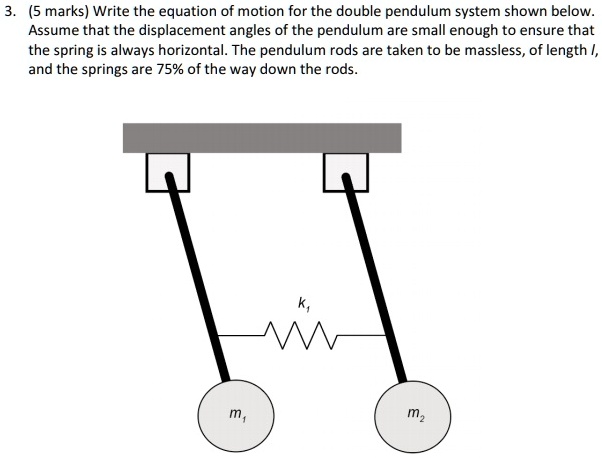 3. (5 marks) Write the equation of motion for the double pendulum ...