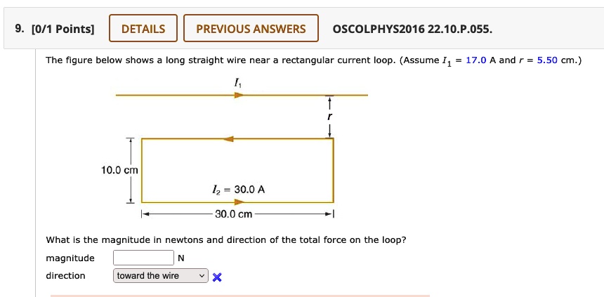 SOLVED: The figure below shows a long straight wire near a rectangular ...