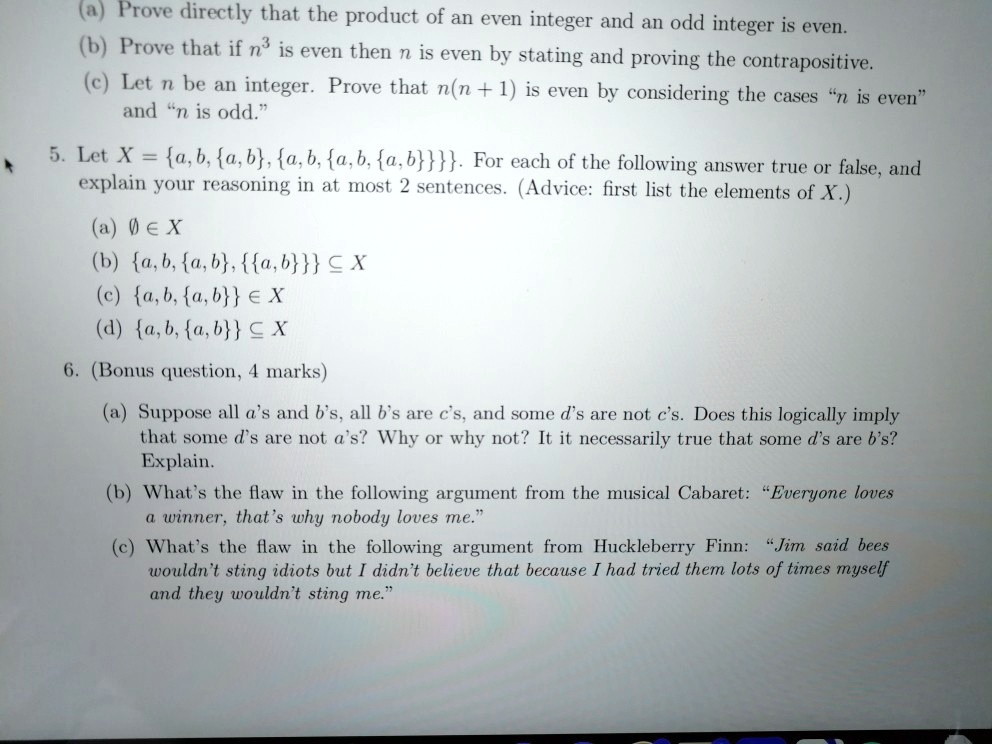 Prove Directly That The Product Of An Even Integer And An Odd Integer 1439