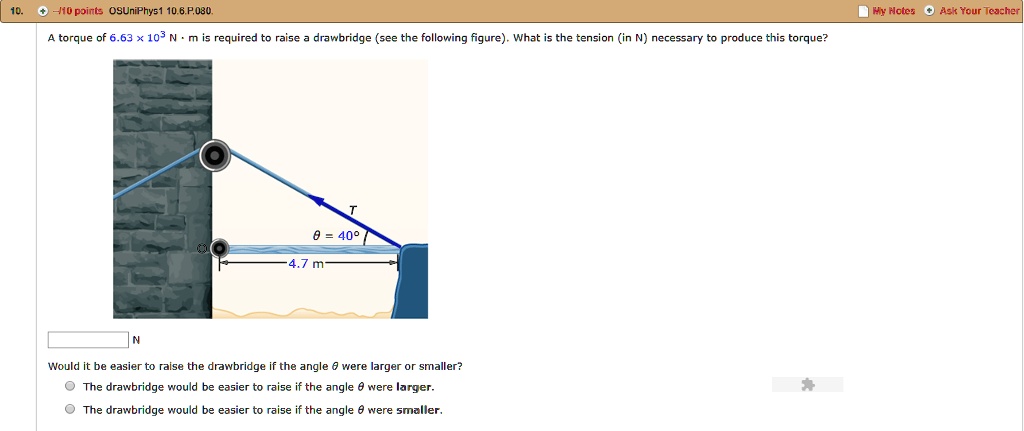 SOLVED: point OSUniPhys1 10.6 PDBD Hr Hcter Ask Your Teazhzr torque of ...