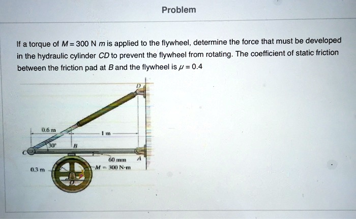 SOLVED: If a torque of M = 300 Nm is applied to the flywheel, determine ...