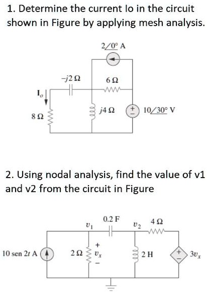 electrical circuit analysis 1determine the current lo in the circuit shown in figure by applying ...
