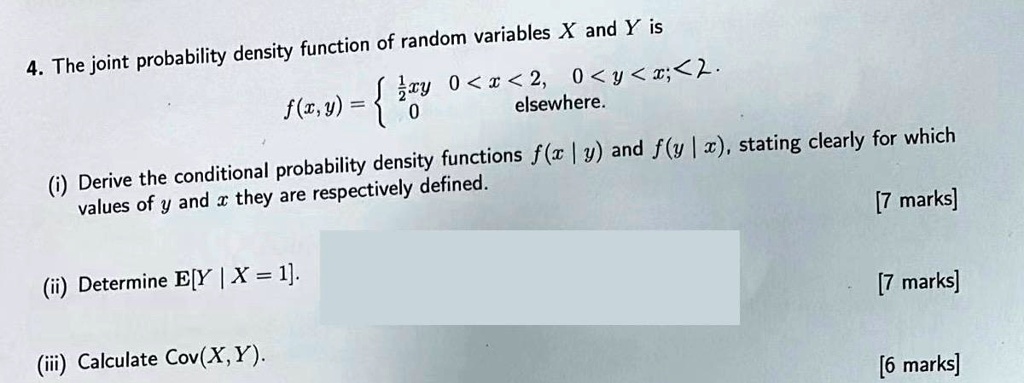 SOLVED: The joint probability density function of random variables X and Y is given by f(x,y ...