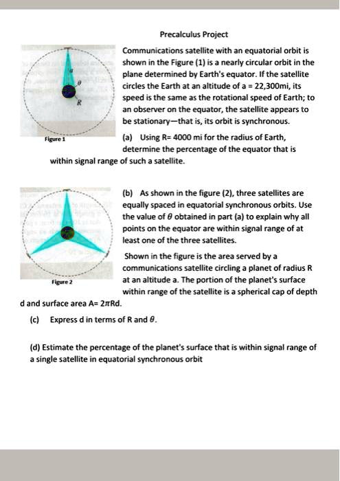 precalculus project communications satellite with a equatorial orbit is ...