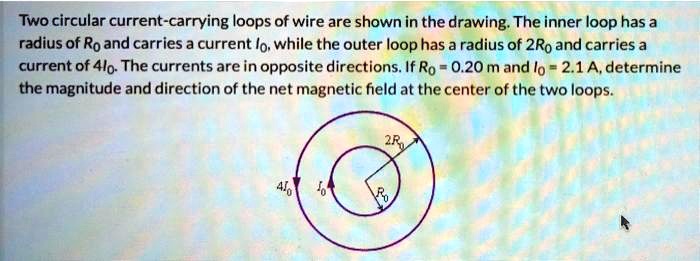 SOLVED: Two circular current-carrying loops of wire are shown in the drawing. The inner loop has ...