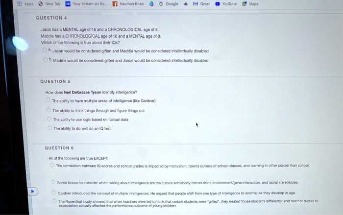 SOLVED: Apps New Tab Your stream on So Nauman Khan G Google M Gmail ...