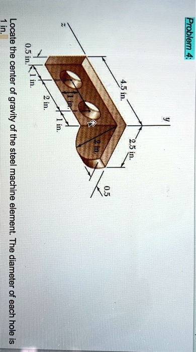 SOLVED: Problem 4: 2 in 4.5 in. 1 in 2.5 in. Locate the center of ...