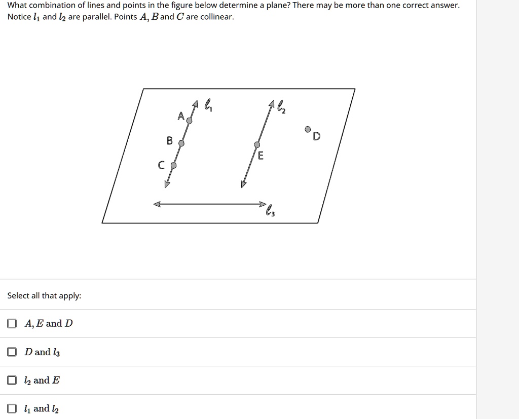 SOLVED: What combination of lines and points in the figure below ...