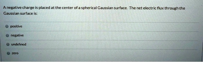 SOLVED: A negative charge is placed at the center of a spherical ...