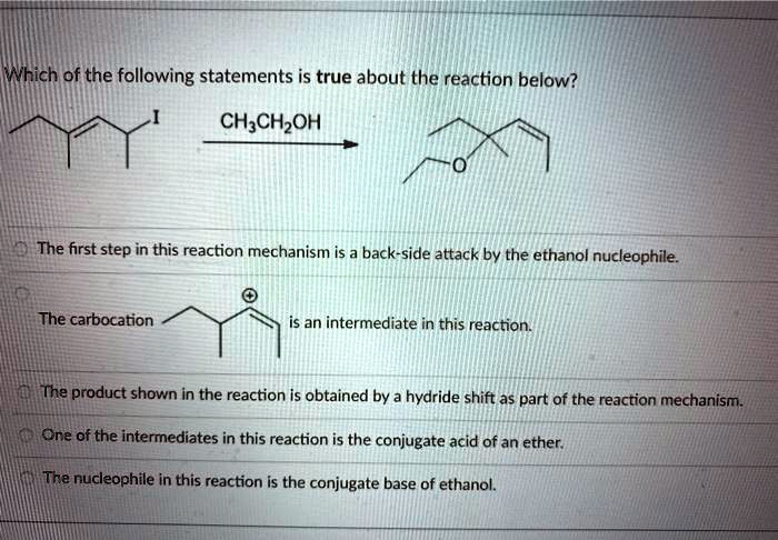 Which of the following statements is true about the reaction below ...