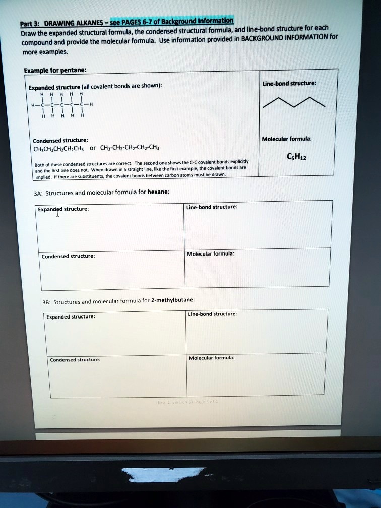 Solved Parte Drawing Alkanes Sce Pages 6 2 Ot Bacground Information