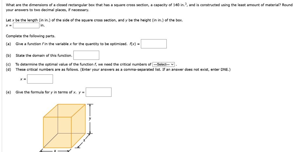 What are the dimensions of closed rectangular box tha… - SolvedLib