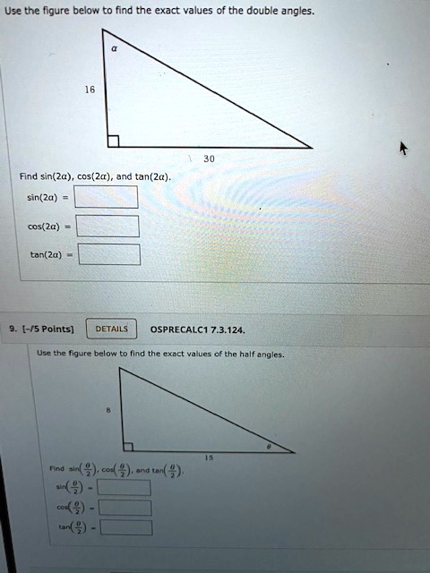 SOLVED:Use the figure below to find tne exacr values of the double ...