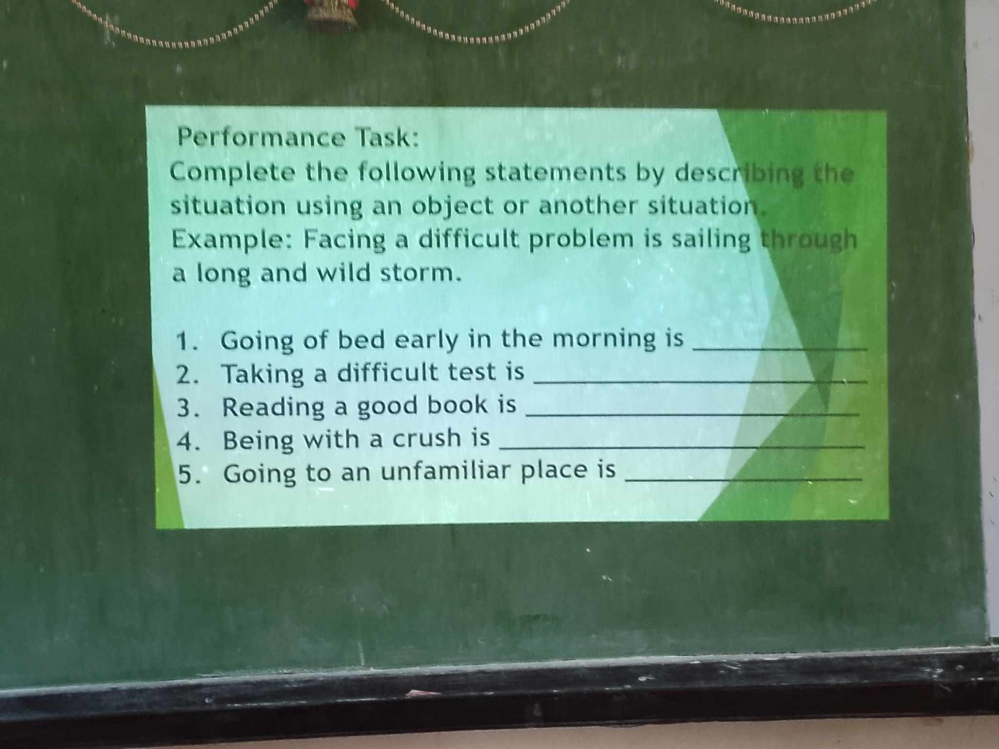SOLVED: Performance Task: Complete the following statements by descr ...