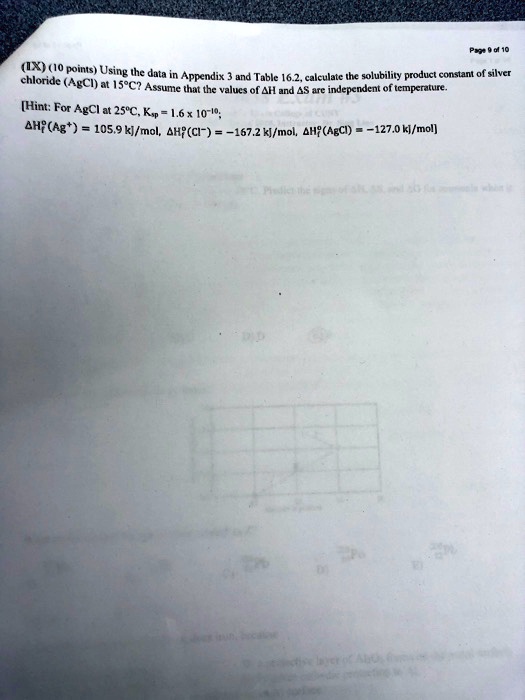(IX) (10 points) Using the data in Appendix 3 and Table 16.2, calculate the solubility product ...