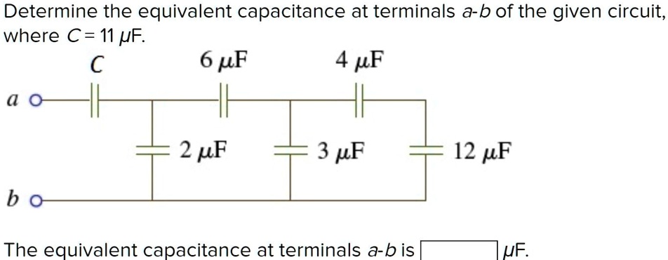 Determine the equivalent capacitance at terminals a-b of the given circuit where C=11F. c = 6F ...