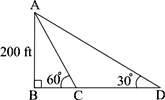 A triangle is shown with vertices labeled A, B, C, and D. The length of ...