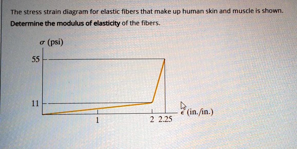 SOLVED: The stress-strain diagram for elastic fibers that make up human ...
