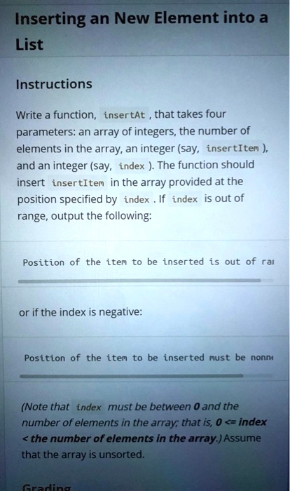 Solved Text In C Inserting A New Element Into A List Instructions Write A Function