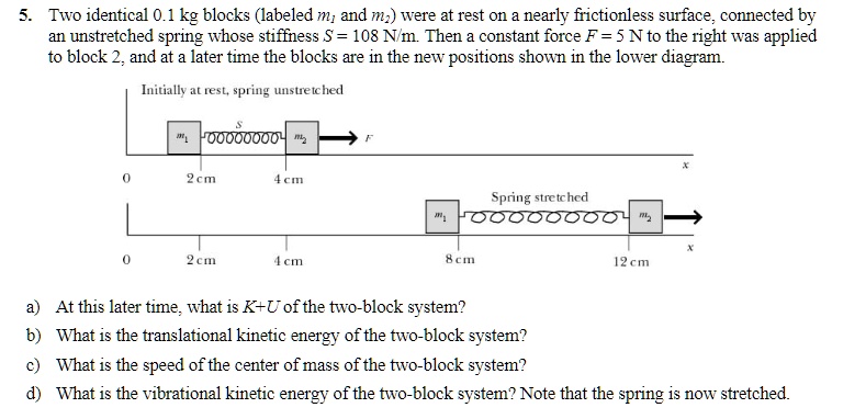 two identical 01 kg blocks labeled m1 and mp were at rest on nearly frictionless surface ...