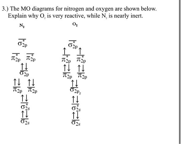 SOLVED: The MO diagrams for nitrogen and oxygen are shown below ...