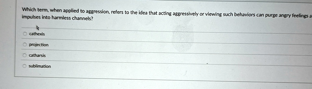 which term when applied to aggression refers to the idea that acting ...