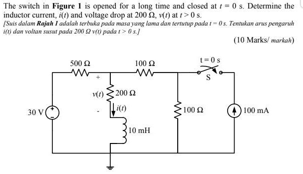 SOLVED: The switch in Figure is opened for a long time and closed at t ...