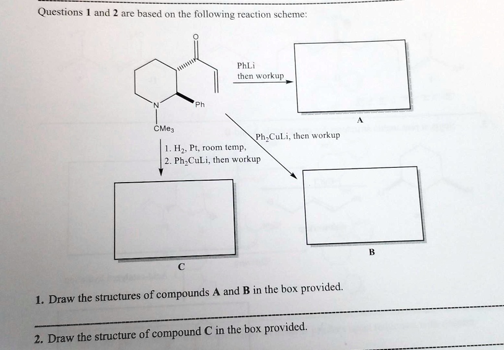 SOLVED: Texts: Questions 1 and 2 are based on the following reaction scheme: CM₃ Ph PhLi then ...