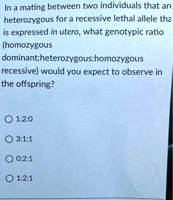 in a mating between two individuals that ar heterozygous for a ...