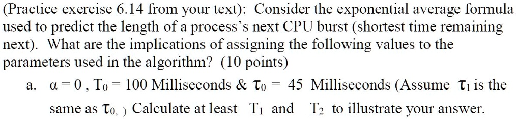 SOLVED: Consider the exponential average formula used to predict the ...