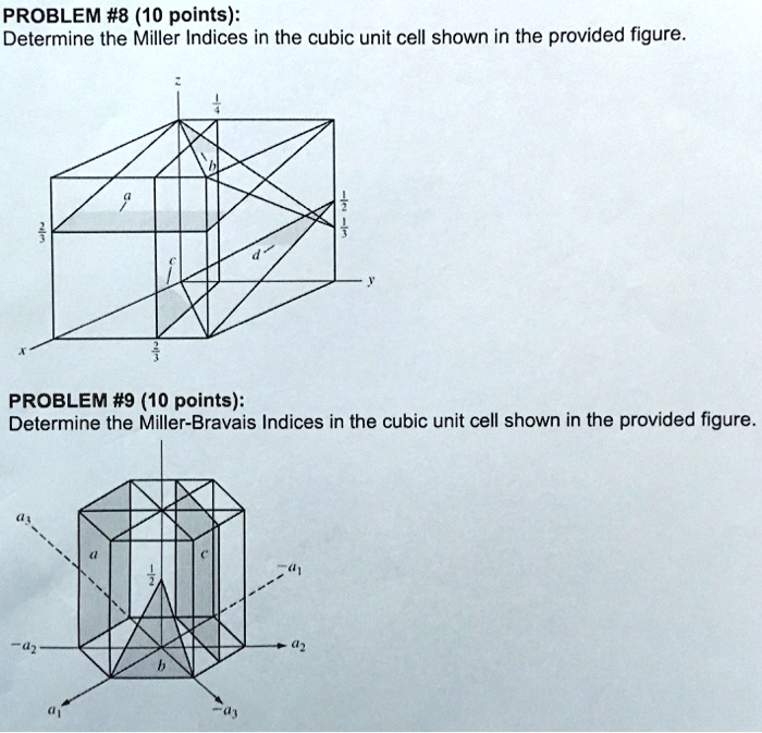 SOLVED: PROBLEM #8 (10 points): Determine the Miller Indices in the ... SOLVED: PROBLEM #8 (10 points): Determine the Miller Indices in the ...