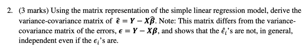 SOLVED: 2. (3 marks) Using the matrix representation of the simple ...