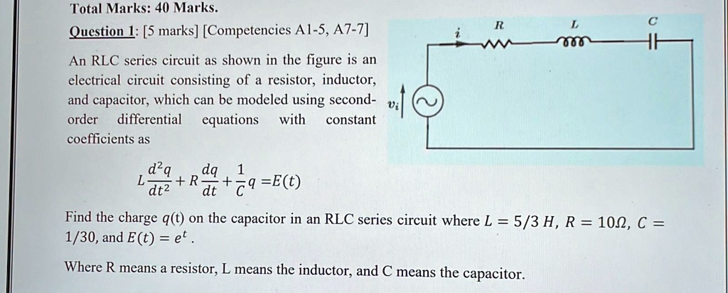 Total Marks: 40 Marks. Question 1: [5 marks] [Competencies A1-5, A7-7 ...