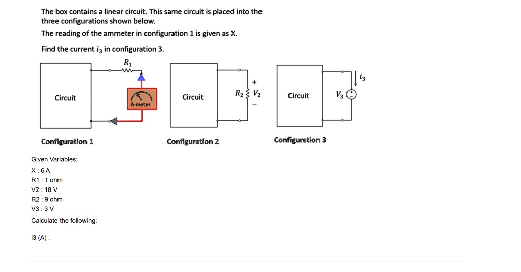 the box contains a linear circuit this same circuit is placed into the ...
