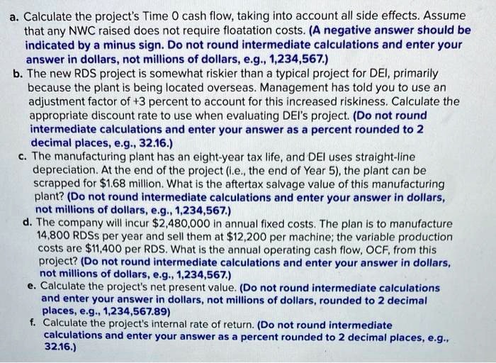 calculate the projects time 0 cash flow taking into account all side ...