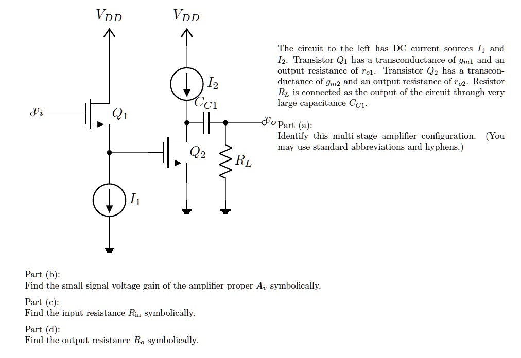 SOLVED: ASSUME AND CHANGE THE NMOS MOSFETS TO PMOS MOSFETS VDD The circuit to the left has DC ...