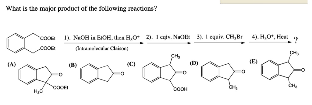 what is the major product of the following reactions cooet 1 naoh in ...