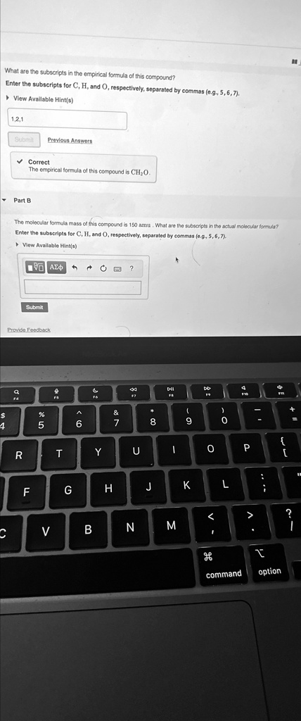 What are the subscripts in the empirical formula of this compound ...