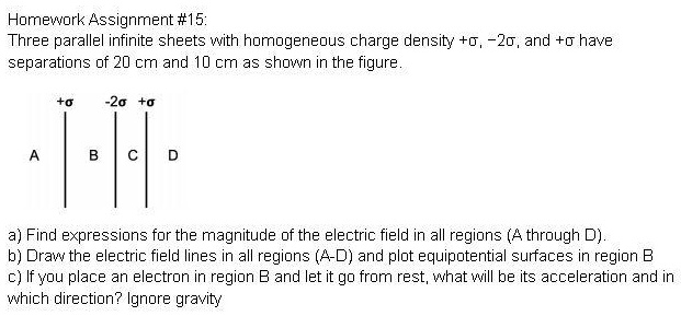 Homework Assignment #15: Three parallel infinite sheets with ...