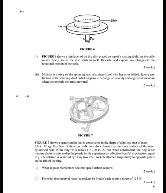 (c) 4. (a) Ice Dish FIGURE 6 (i) FIGURE 6 shows a thin layer of ice in ...