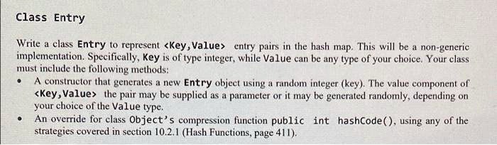 Solved Class Entry Write A Class Entry To Represent Entry Pairs In The 5046
