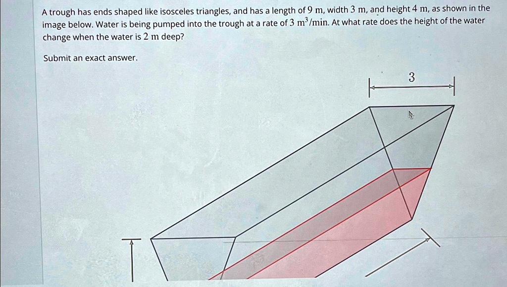SOLVED: A trough has ends shaped like isosceles triangles, and has a ...