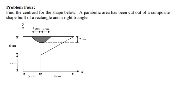 SOLVED: Problem Four: Find the centroid for the shape below. A ...
